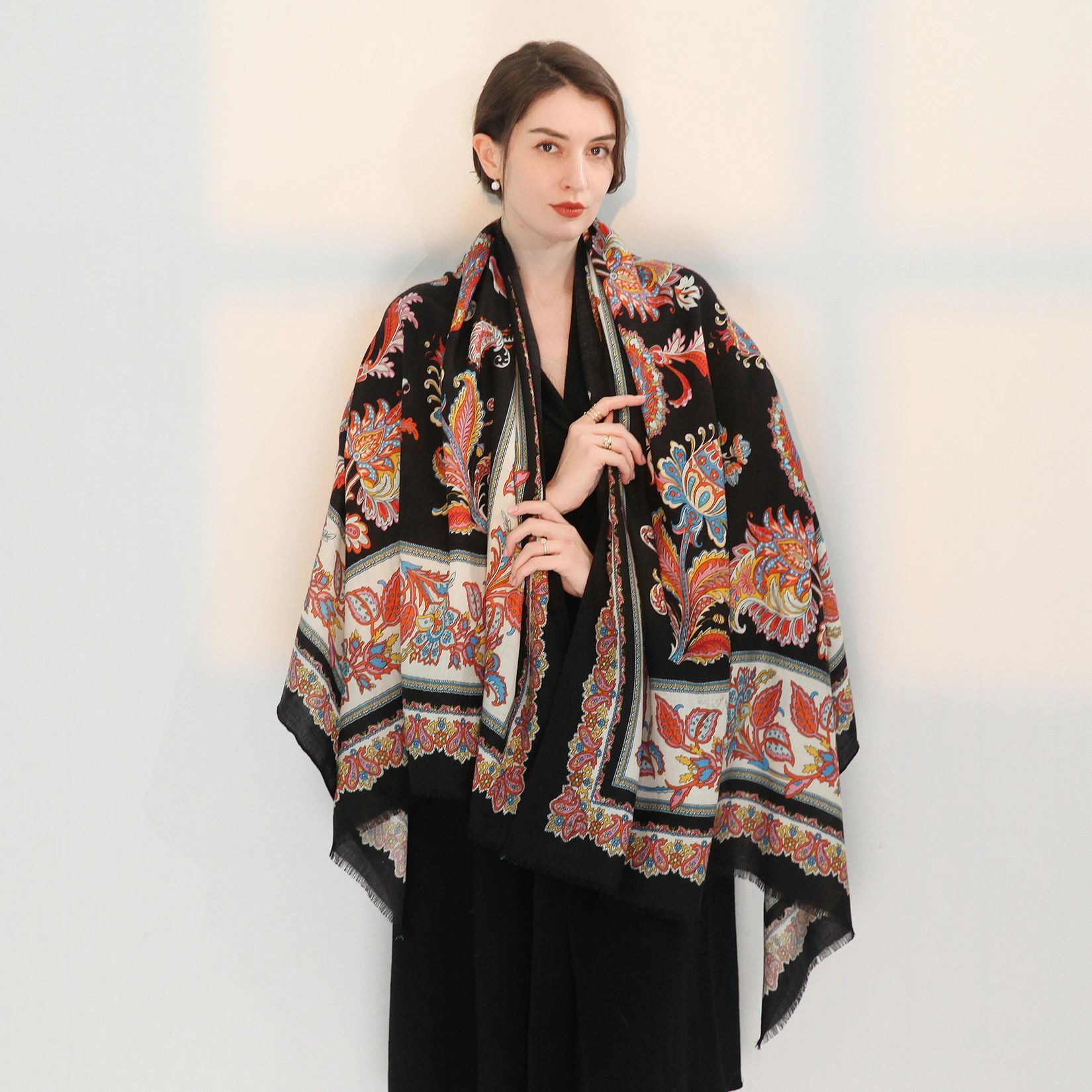 100-wool-Bufanda-Mujer-Wool-Poncho-Head-Women-Lady-Warm-Shawl-Stoles ...