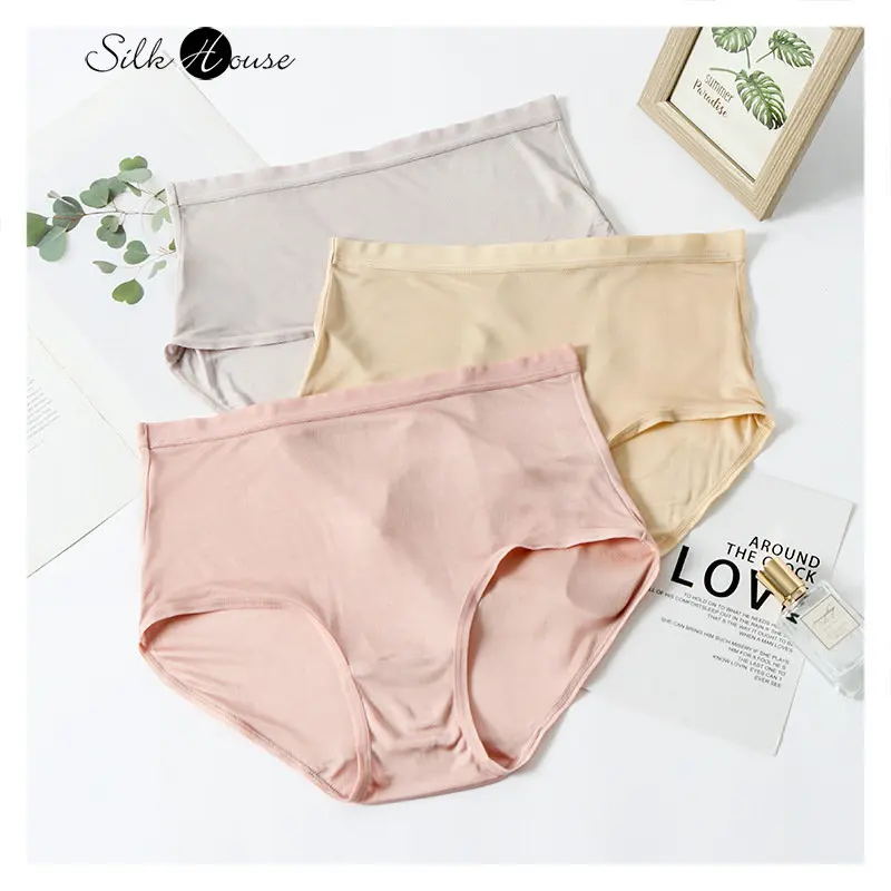Silk High Waist Underwear Women's Mulberry Silk Basic Simple Shorts ...