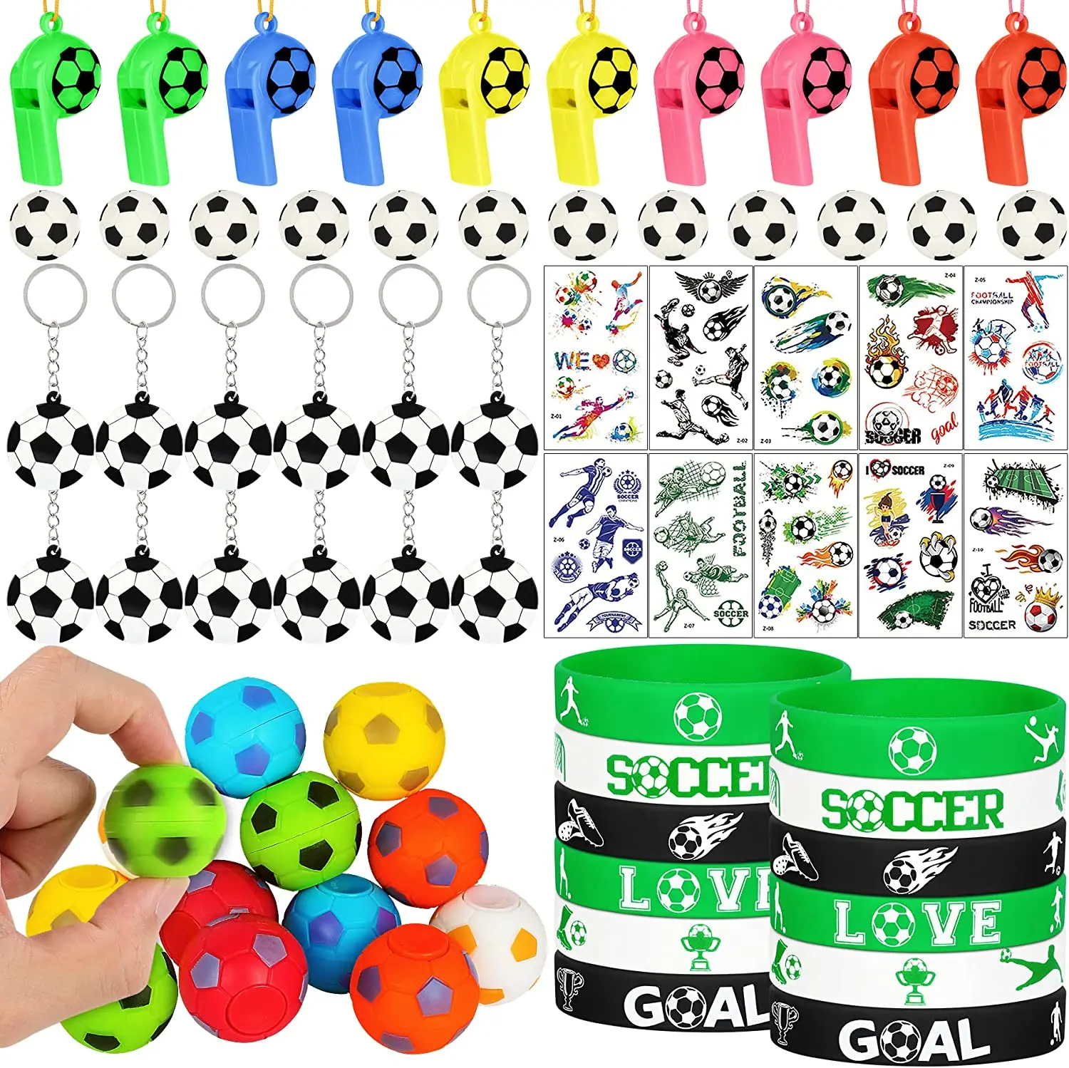 Soccer Ball Football Theme Birthday Party Favor Gift Bags Whistle ...