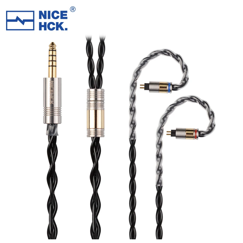 NiceHCK 블랙캣 HIFI 이어폰 케이블, 아연, 구리, 합금, 오일 흡수, F1 Dioko, ka D13용, MMCX, 3.5mm, 2.5mm, 4.4mm, 0 ...