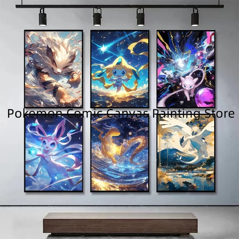 Japanese-Anime-Pokemon-Canvas-Wall-Stickers-and-Posters-Bedroom-Home ...