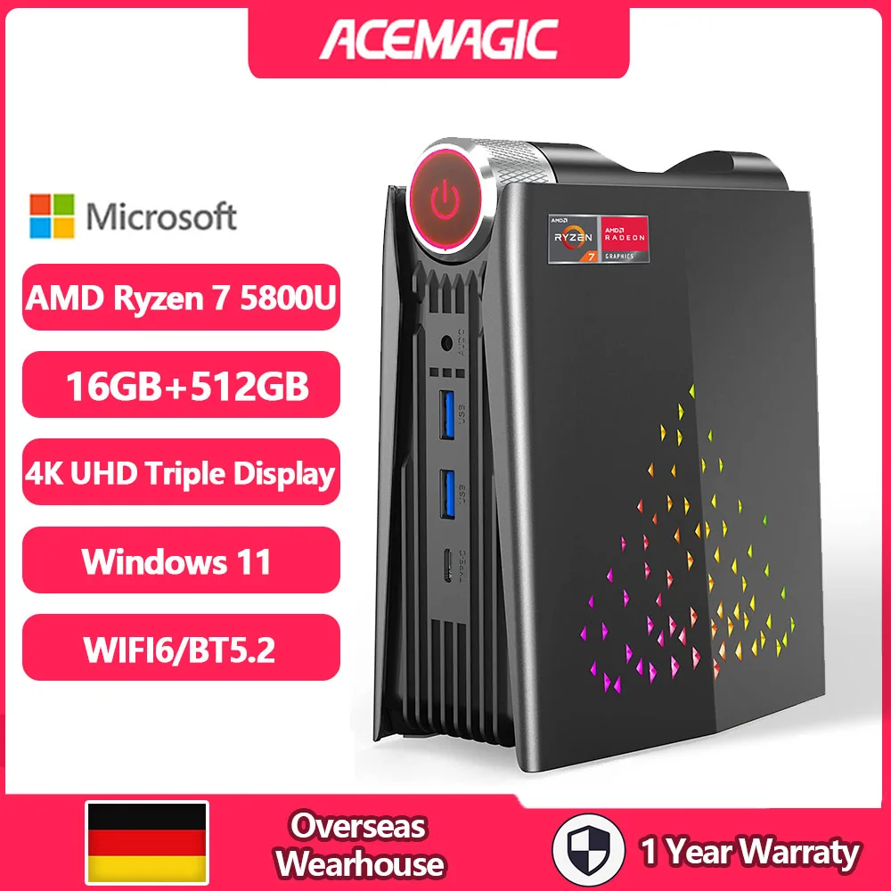 ACEMAGIC-AMR5-Mini-PC-Gaming-AMD-Ryzen-7-5800U-RAM-16-32GB-DDR4-512GB ...