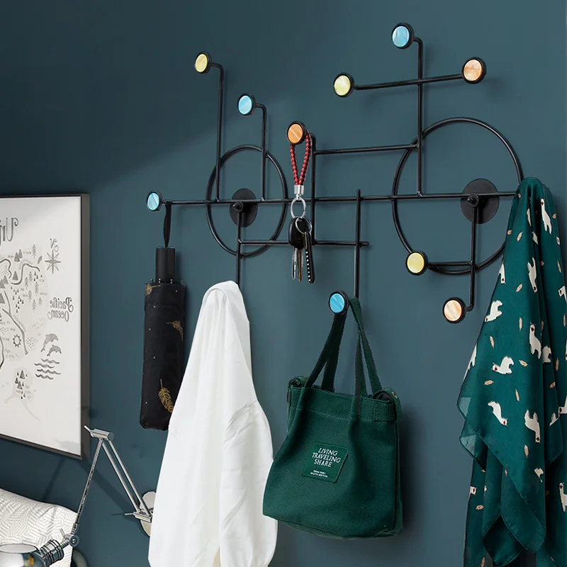 Perchero de pared creativo nórdico, colgador de ropa de hierro forjado ...