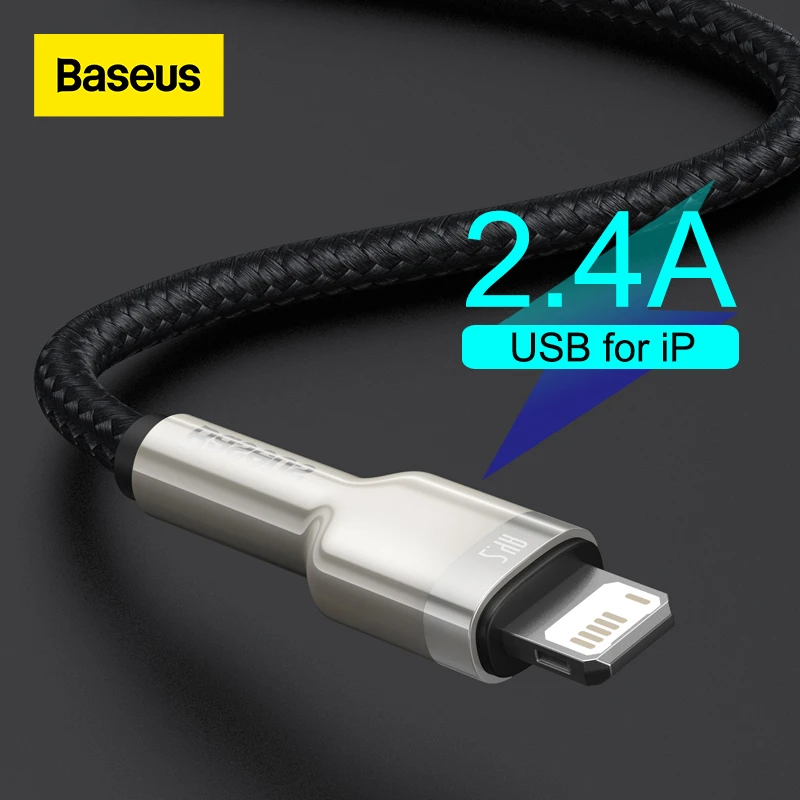 Baseus Usb Cable For Iphone 11 12 Pro Max Xs Xr X 2.4a Fast Charging ...