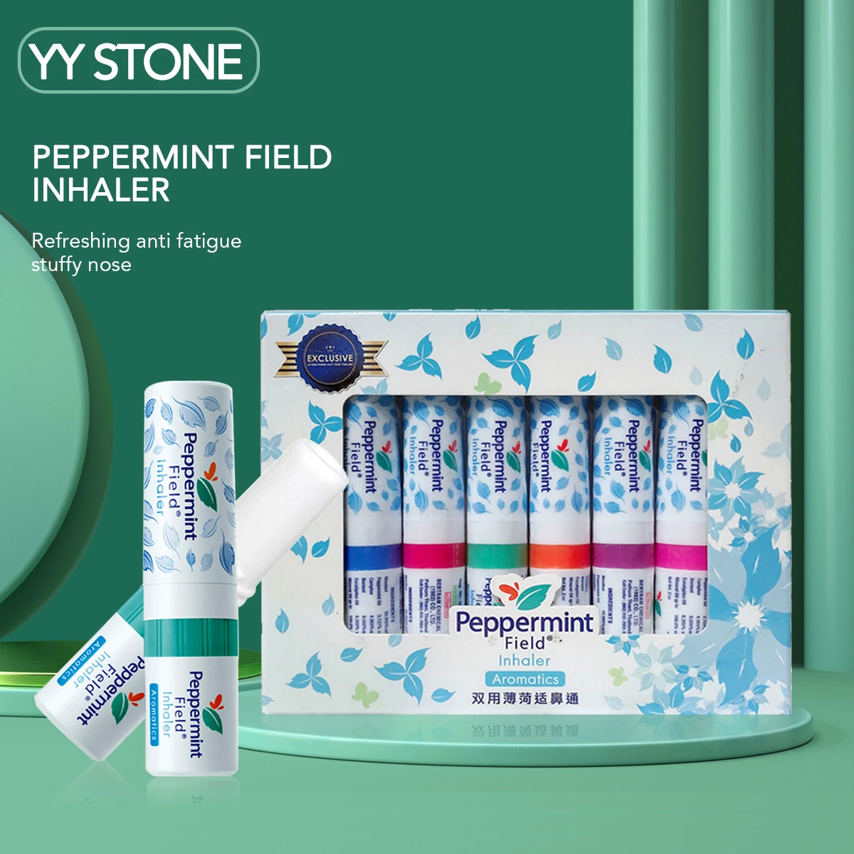 5 Pieces Nose Inhaler Thailand Mint Cylinde Refresh Brain Anti Fatigue ...