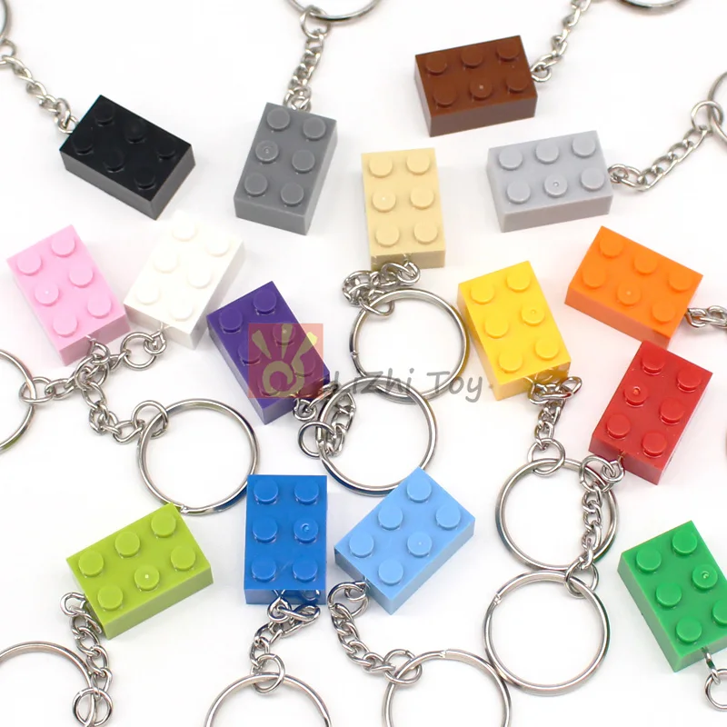 5-15Pcs-Colorful-3002-Brick-2x3-Key-Chain-Building-Block-Toys-Kids ...