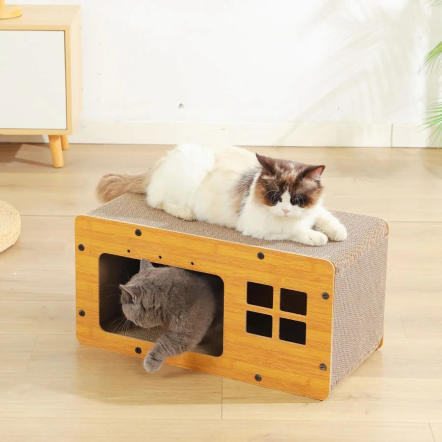 Cat-House-Cat-Scratcher-Box-Cat-Bed-Cat-Large-Scratching-Board-Nest ...