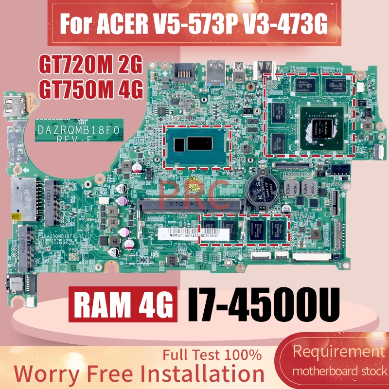 DAZRQMB18F0-For-ACER-V5-573P-V3-473G-Laptop-Motherboard-i7-4500U-With ...