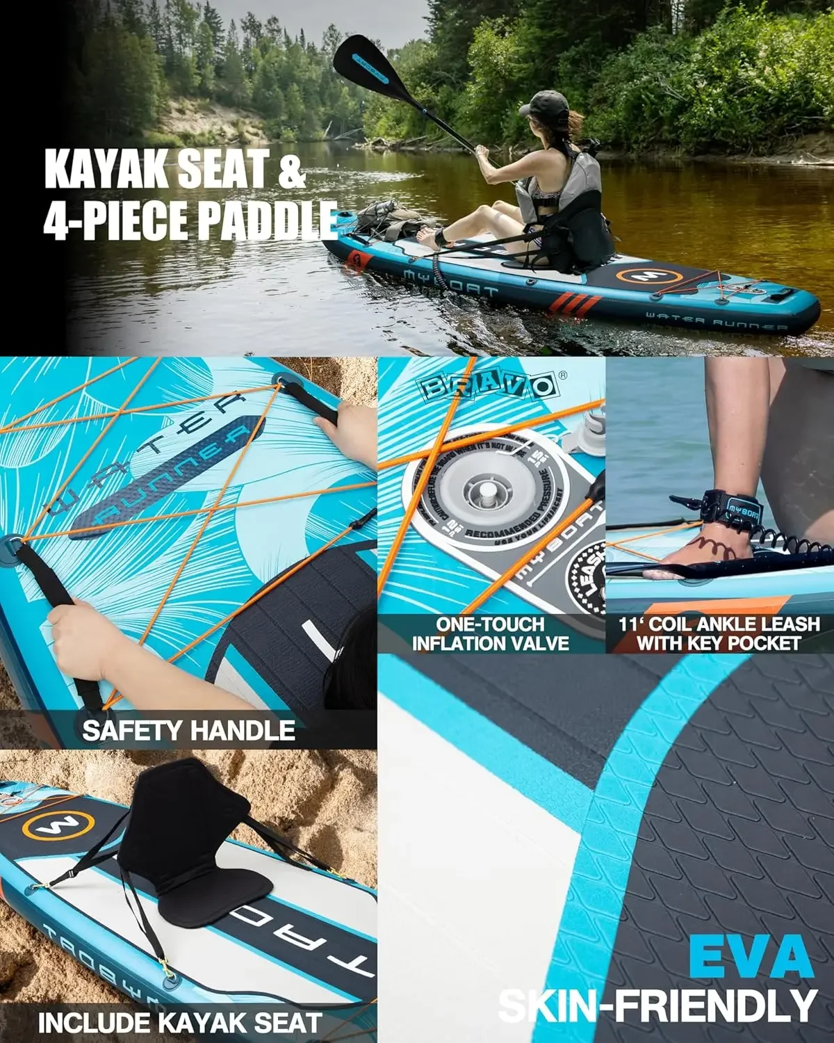 SUP Board with 3 Removable Fins & Dual Bungee – OUTFITTERS PURSUIT