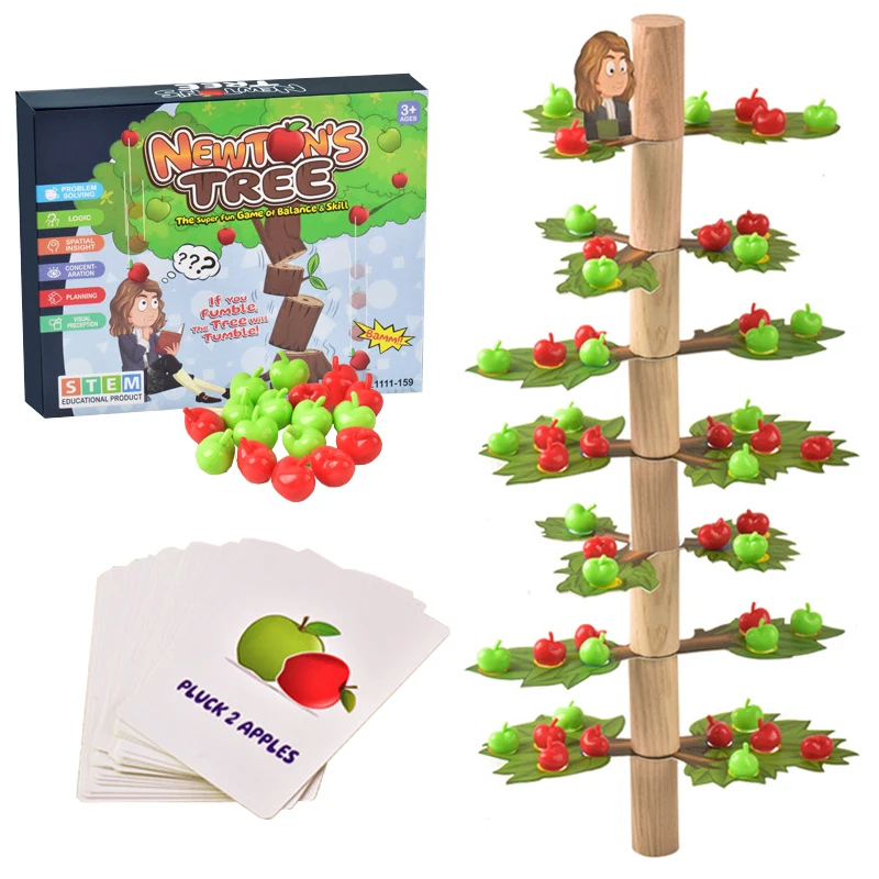 54-Cards-Kids-Montessori-Balance-Tree-Board-Games-Fine-Motor-Parent ...