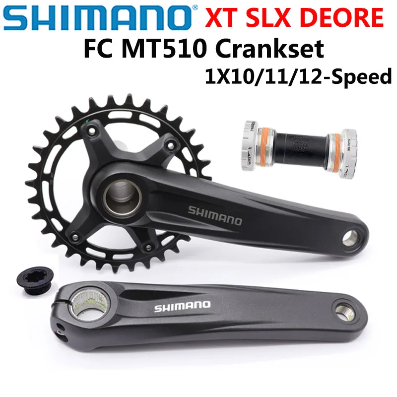 SHIMANO DEORE M6100 FC MT510 Crankset 10/11/12-Speed Crankset 177 mm Q-factor Bottom Bracket SM ...