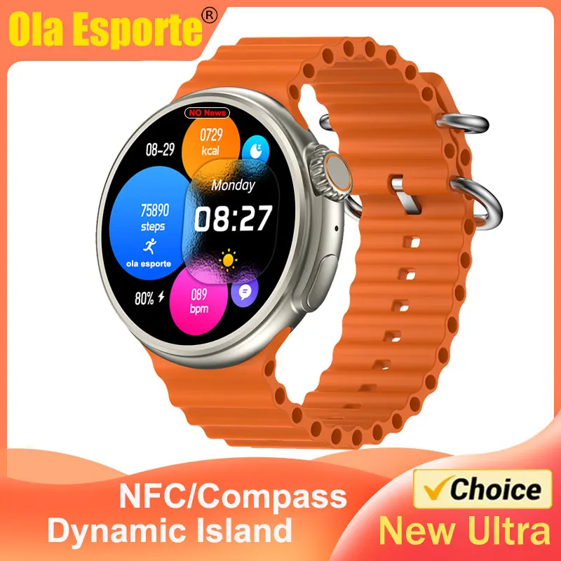 Dynamic-Island-Smart-Watch-para-homens-e-mulheres-Ultra-2-NFC-Novo ...