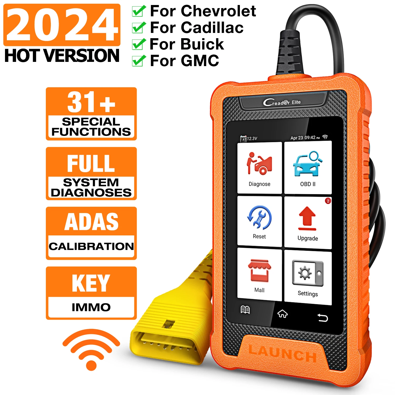 LAUNCH-Creader-Elite-OBD2-Auto-Diagnostic-Tools-All-System-Special-Car-Scanner-31-Resets-Active ...