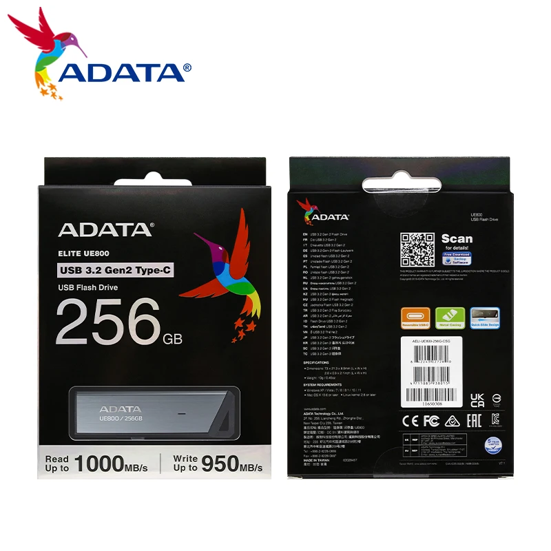 ADATA-ELITE-UE800-USB-Flash-Drive-Type-C-128GB-256GB-512GB-1TB-Metal-Up ...