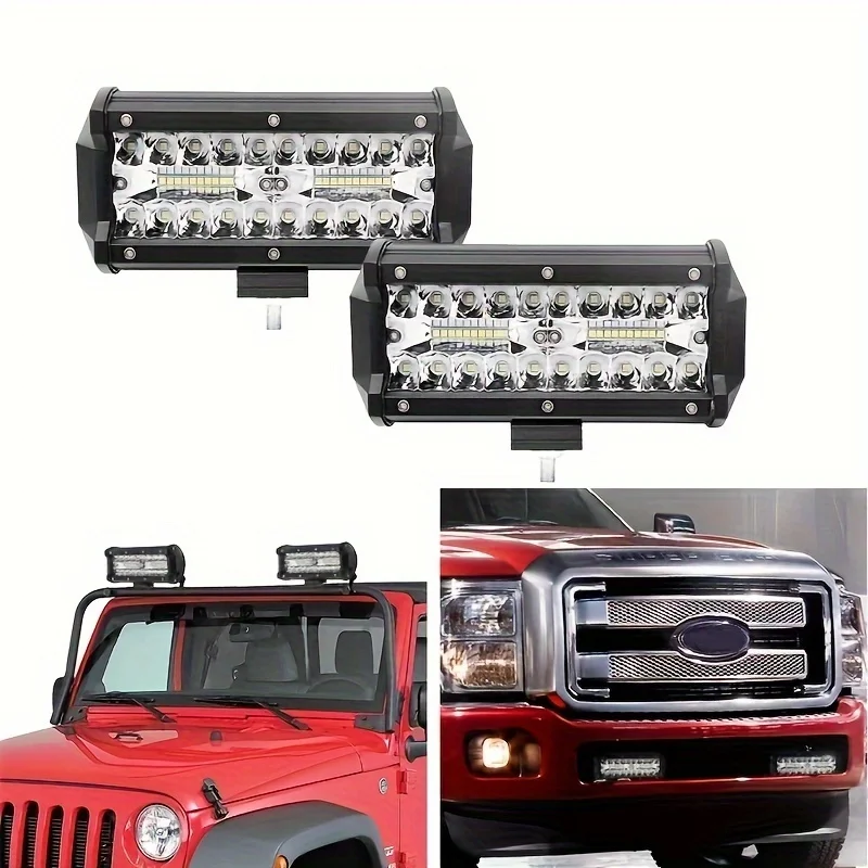 LED Pods light, 7Inch Led Light Bar Triple Rows Driving Light Led Work ...