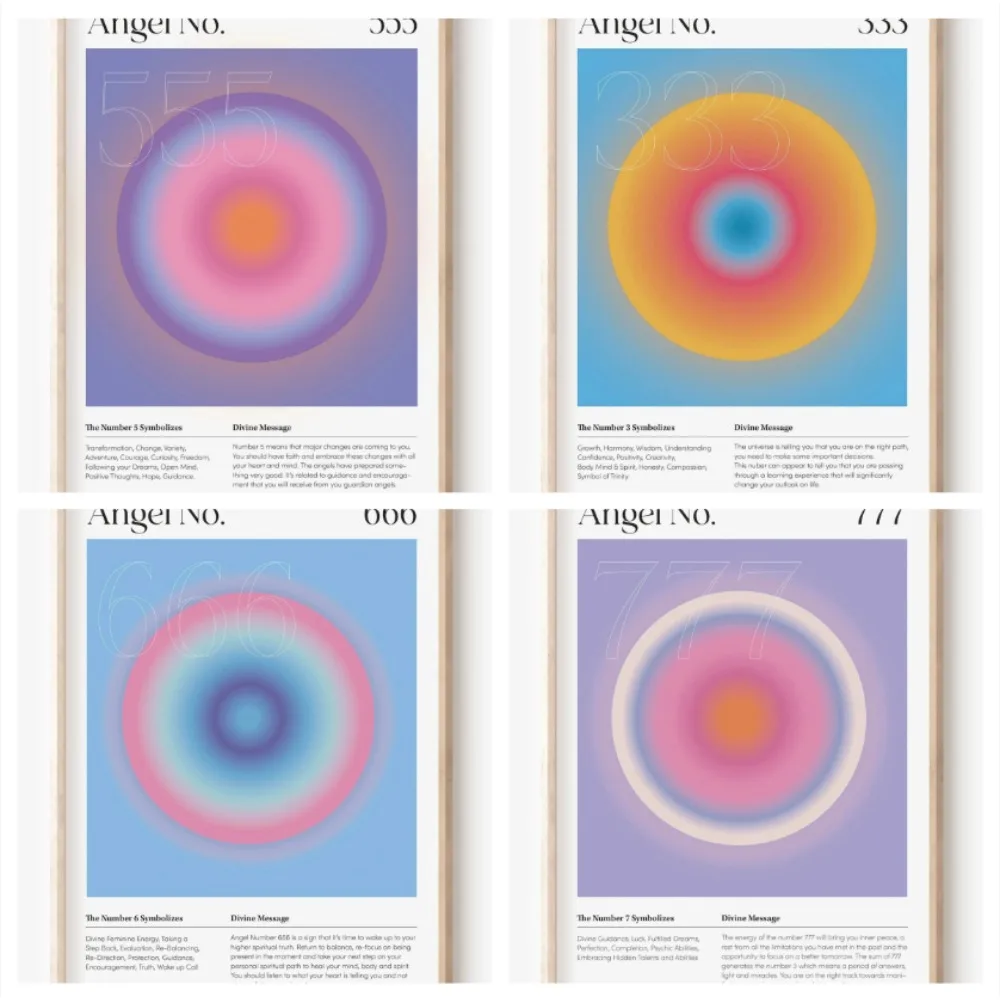 Angel-Number-Color-Halo-Pink-Trendy-Preppy-Girls-Posters-and-Prints ...