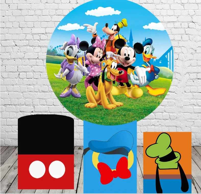 Mickey-Mouse-Clubhouse-Birthday-Party-Circle-Backdrop-His-Friends-Happy ...