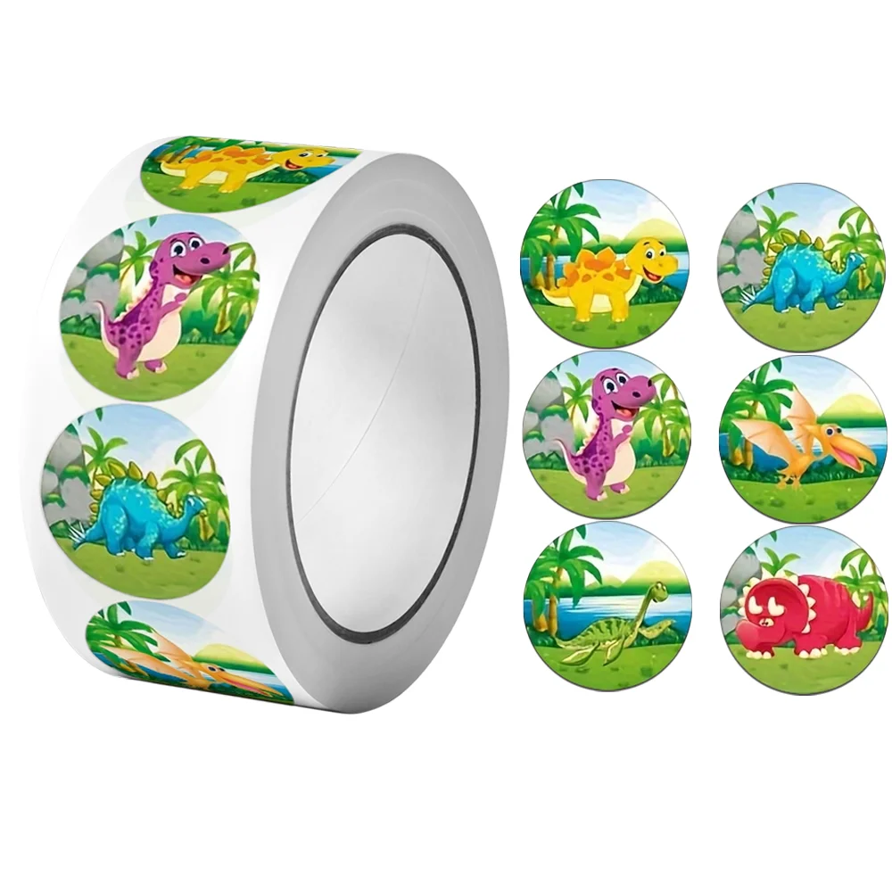 DinoFun 500 Stück Kinder Aufkleber – 2,5 cm Cartoon Dinosaurier ...