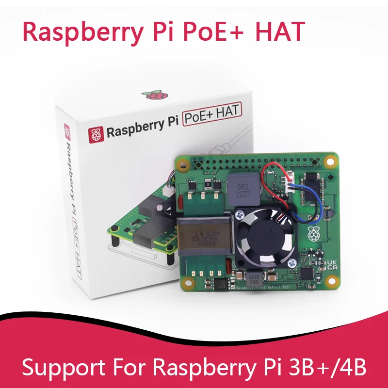 Official-Raspberry-Pi-PoE-HAT-PoE-HAT-Powers-A-Raspberry-Pi-4-Pi-3-B ...