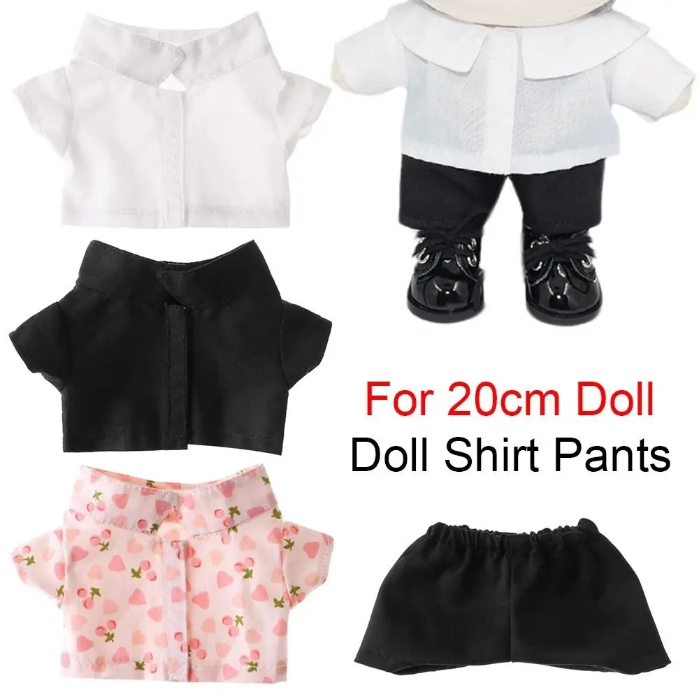 Dressing Playing House Stuffed Doll Clothes 20 cm Black White T-shirt ...