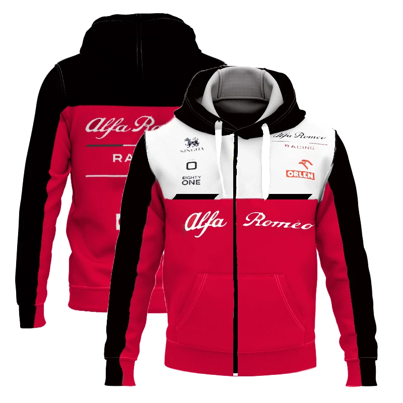 Alfa Romeo F1 Racing Fan Zipper Hoodie Formula 1 Top Jersey Men's ...