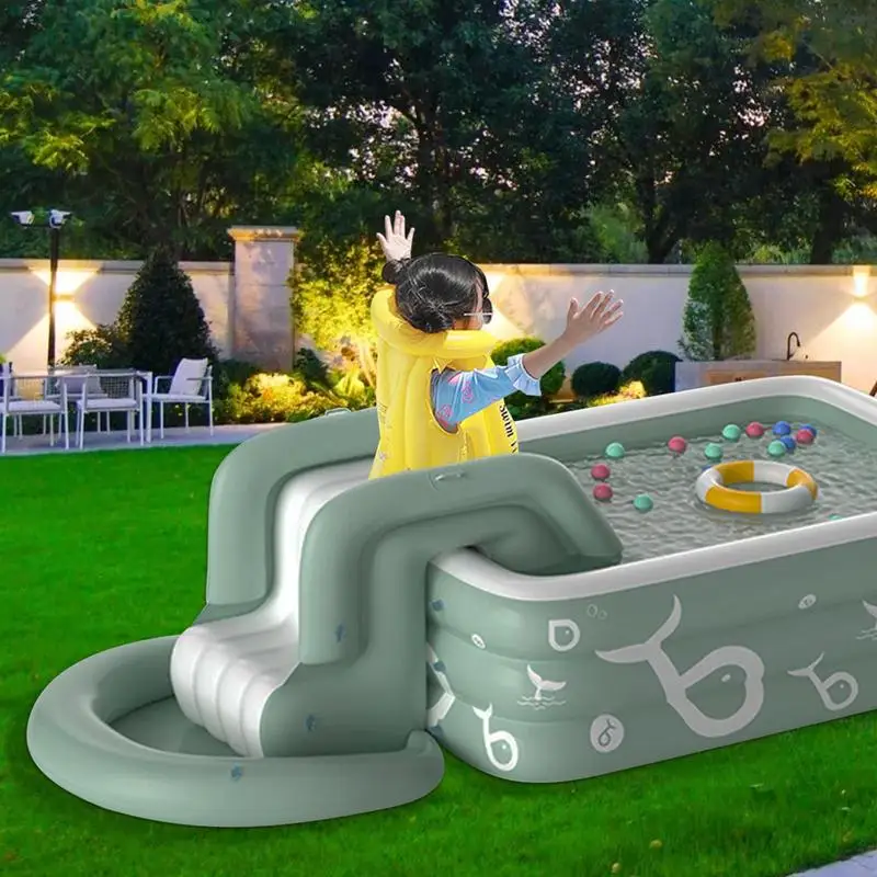 Inflatable Water Play Center Inflatable Pool Slide Fun Summer Water ...