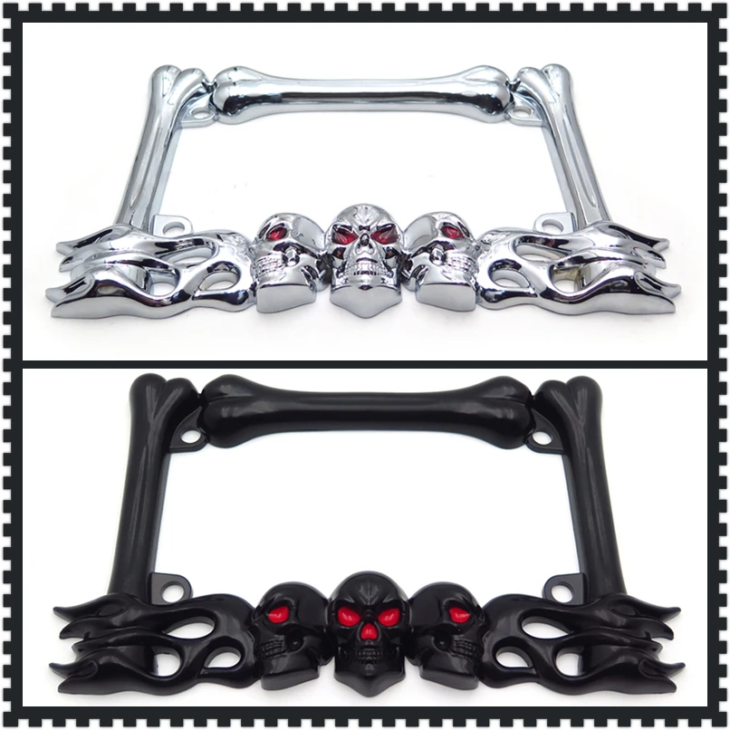 License Plate Holder Motorcycle Skulls | Motorcycle License Plate ...