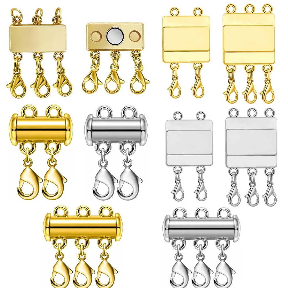 2pcs-Multi-Strand-Necklace-Layer-Lobster-Clasp-Slide-Magnet-Tube ...