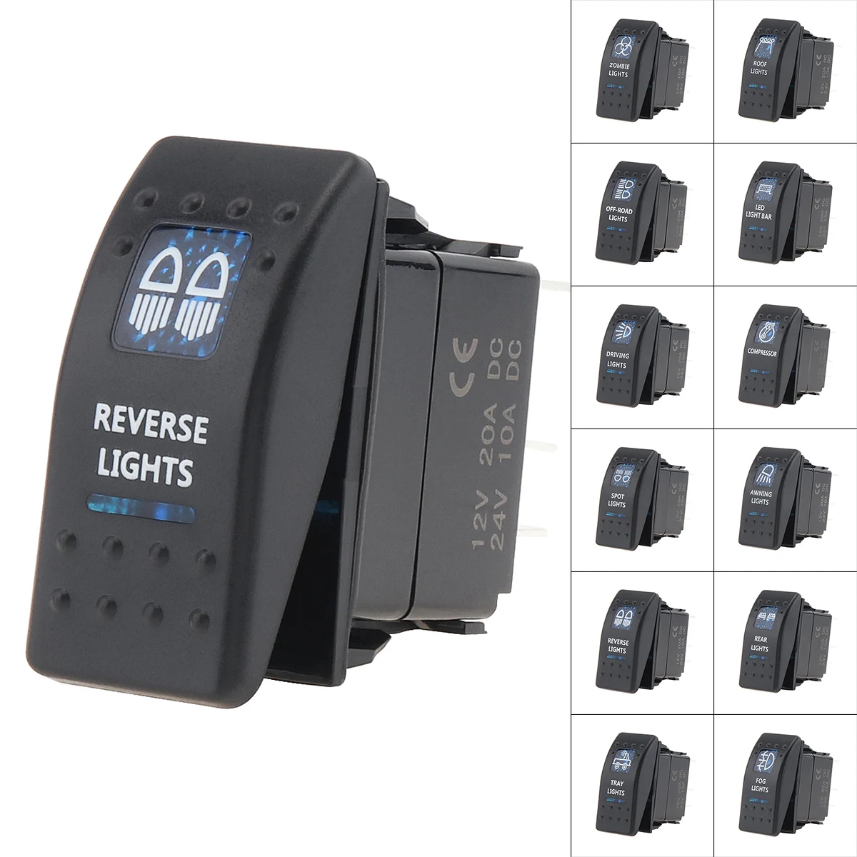 Waterproof-12V-20A-Bar-ARB-5P-Push-Rocker-Toggle-Switch-Blue-LED-Light ...