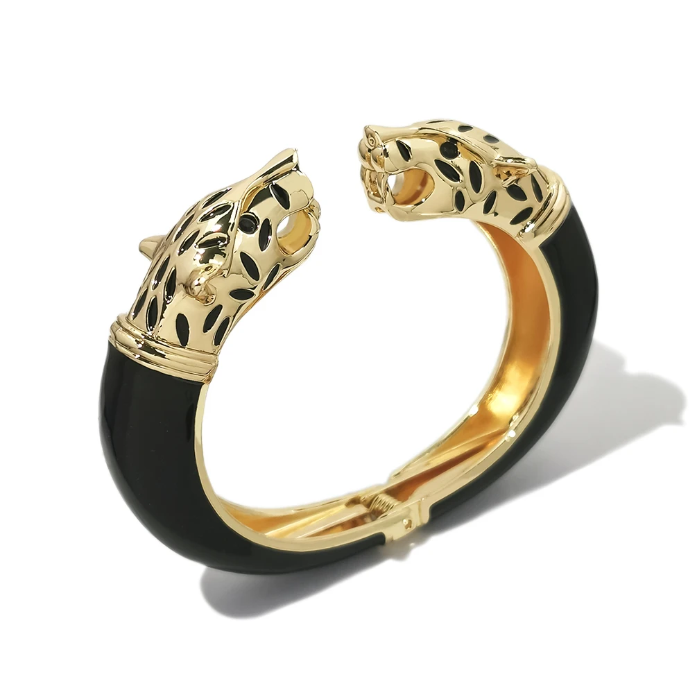 Double-Leopard-Head-Cuff-Bracelets-Big-Bangles-For-Women-Statement ...