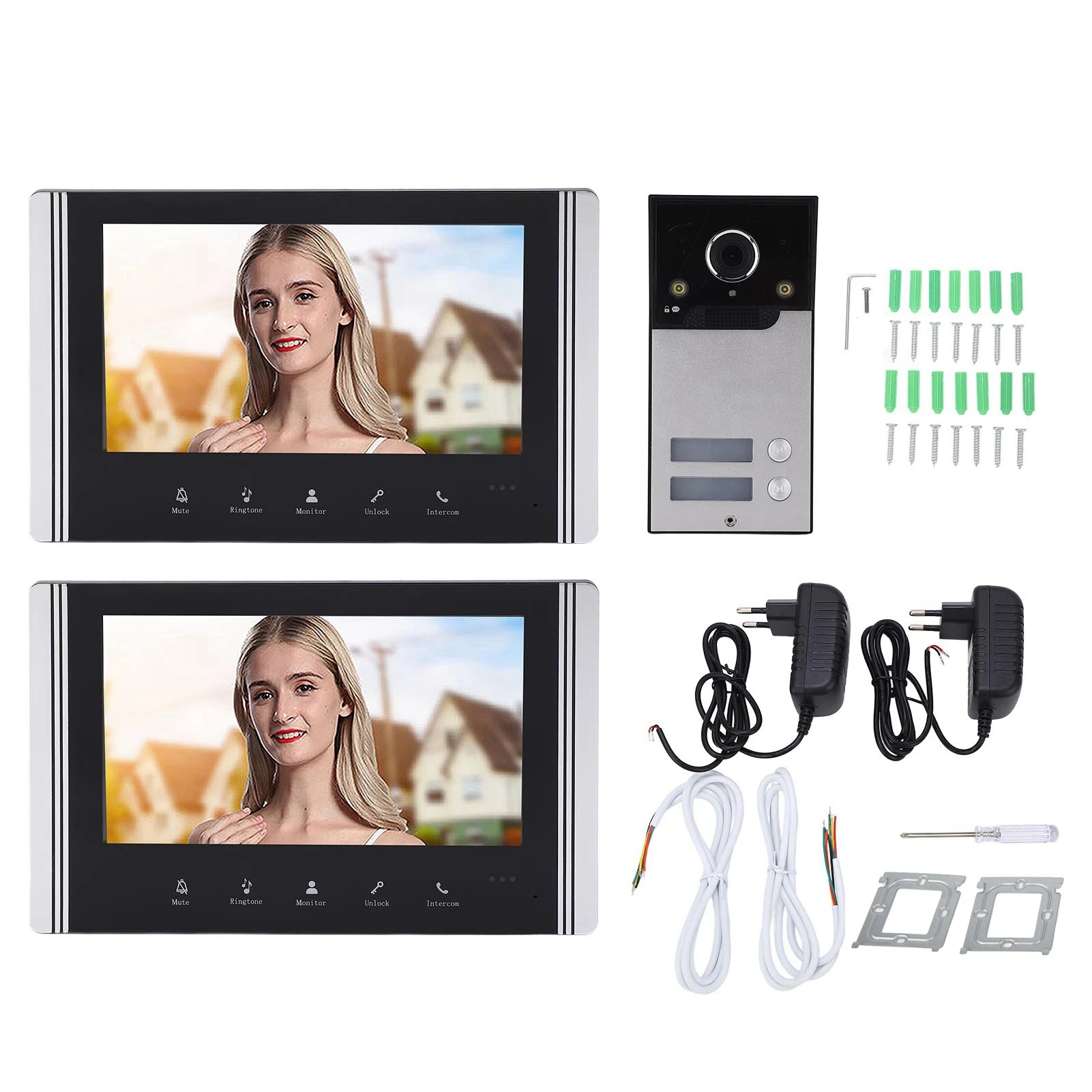 Video-Doorbell-Intercom-System-7in-TFT-LCD-Screen-120-Wide-Angle-for ...