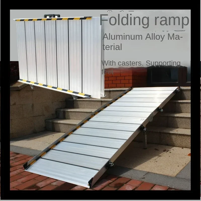 Up-and-down-folding-wheelchair-ramp-board-portable-mobile-aluminum ...