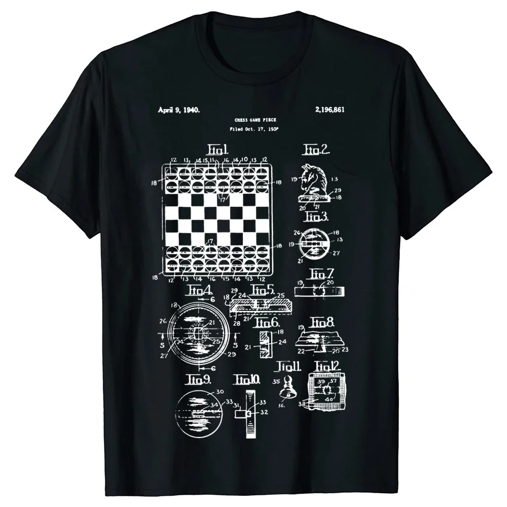 Funny Vintage Chess Board Set Old Game T Shirts Graphic Cotton ...
