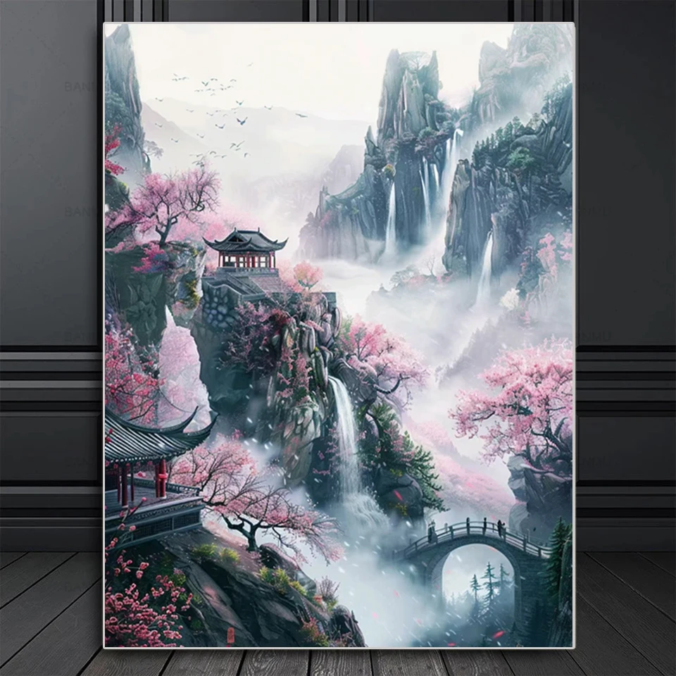 Chinese-style-Diamond-Painting-Collection-Mountain-and-Waterfall ...
