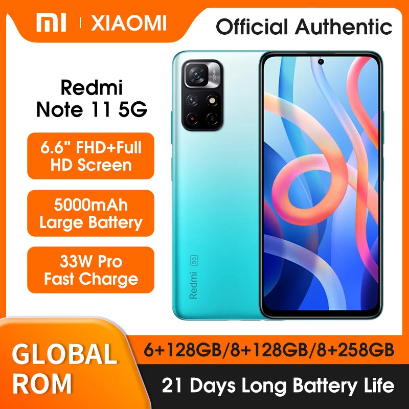 Xiaomi-Smartphone Redmi Note 11 5G, Rom Global, 6,6 pulgadas, FHD, 90Hz ...