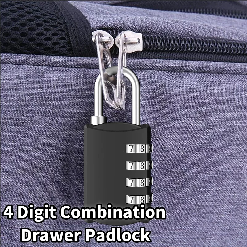 4-Digit-Dial-Combination-Code-Number-Lock-Padlock-for-Luggage-Zipper ...
