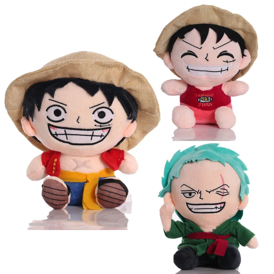 20cm-OnePiece-Anime-Figure-Zoro-Luffy-Chopper-Plush-Toys-Cute-Cartoon ...