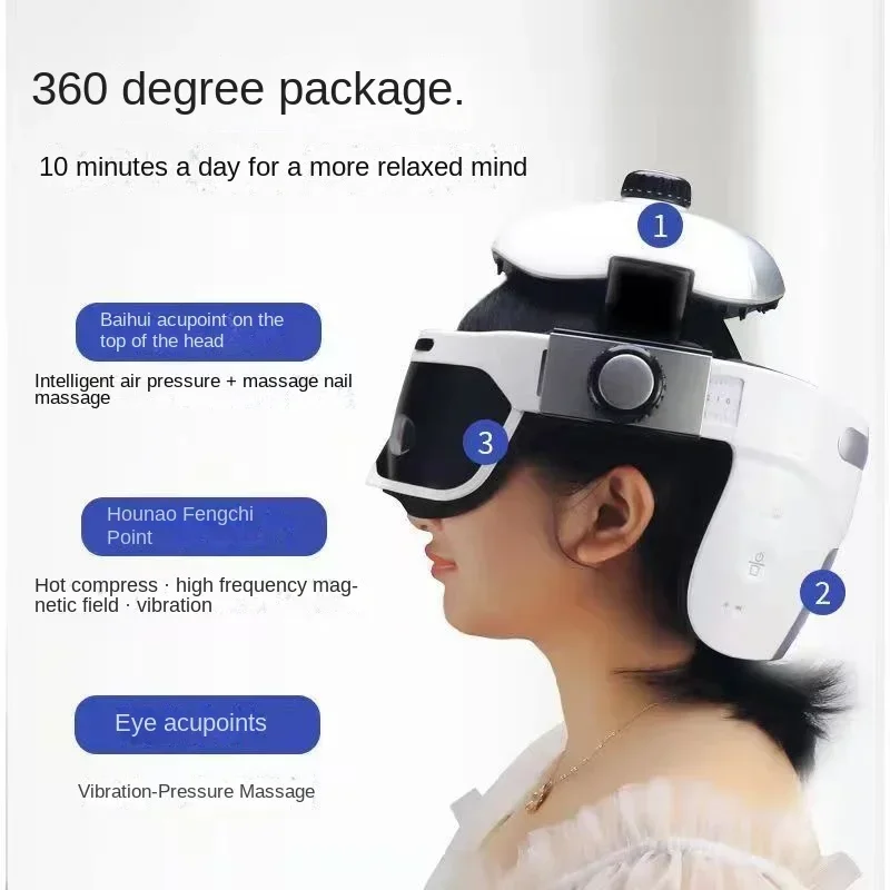 Electric Head Massager Scalp Automatic Hot Compress Relaxation Massager ...