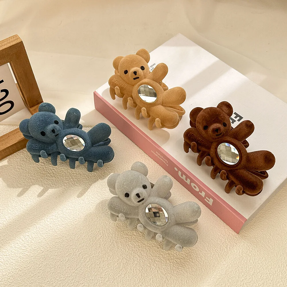 1pc Cute waving teddy bear hair clip with high aesthetic value ...