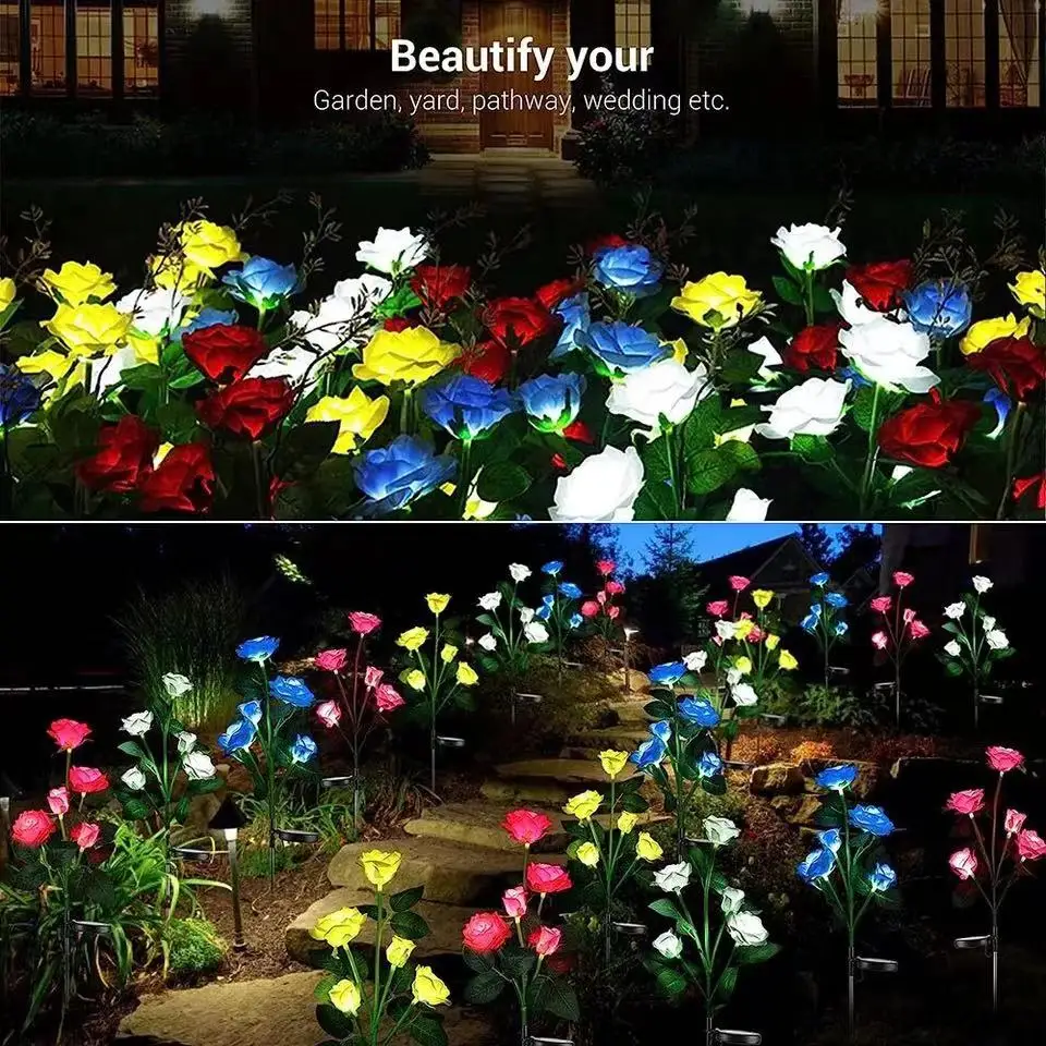 Solar Rose Flower Garden Lights – Inspire Interiors Hub