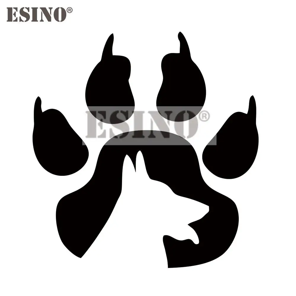 Car Styling Creative German Shepherd Dog Footprint Car Decorative Decal ...