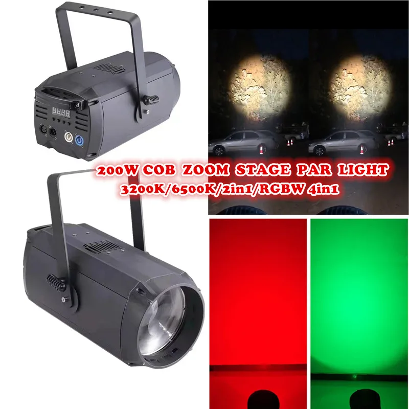 6pcs/lot Hot Selling Stage Par LED COB RGBW 200w Warm Cold White Zoom ...