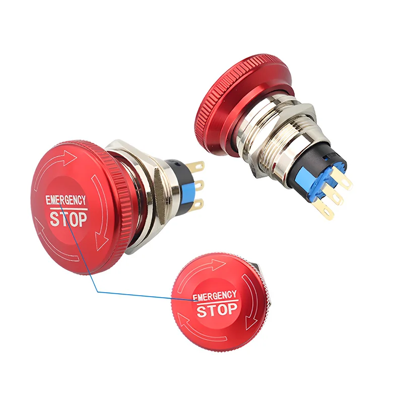 1pc-16mm-19mm-22mm-Waterproof-Metal-Latching-Emergency-STOP-Mushroom ...