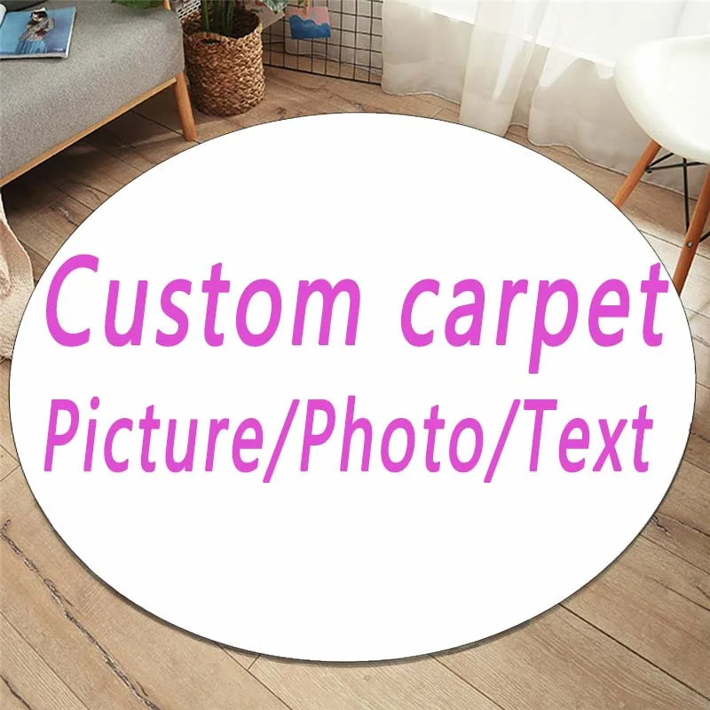 3D Custom Round Carpet Rug Customization Design Picture Printed Floor ...