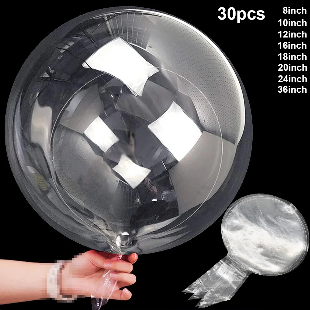 10 18 20 24 36Inch 30 Pieces Bobo Balloons Transparent Clean Bubble ...