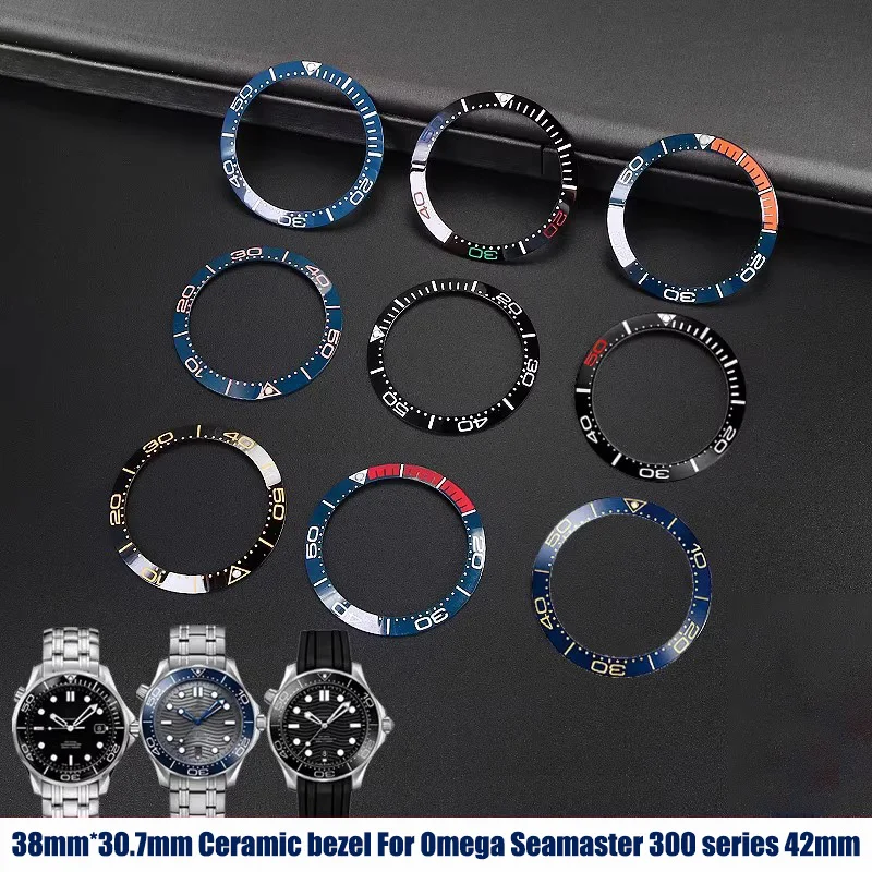 Sloping 38mm*30.7mm Ceramic bezel for Omega Seamaster 300 series 42mm ...