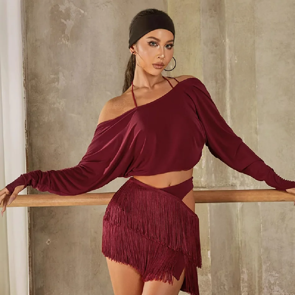 2024-Sexy-Backless-Long-Sleeve-Latin-Dance-Tops-Professional-Stage ...