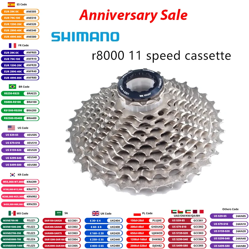 Shimano Ultegra R8000 Road Bike Bicycle 11 Speed Cassette Freewheel 11 ...