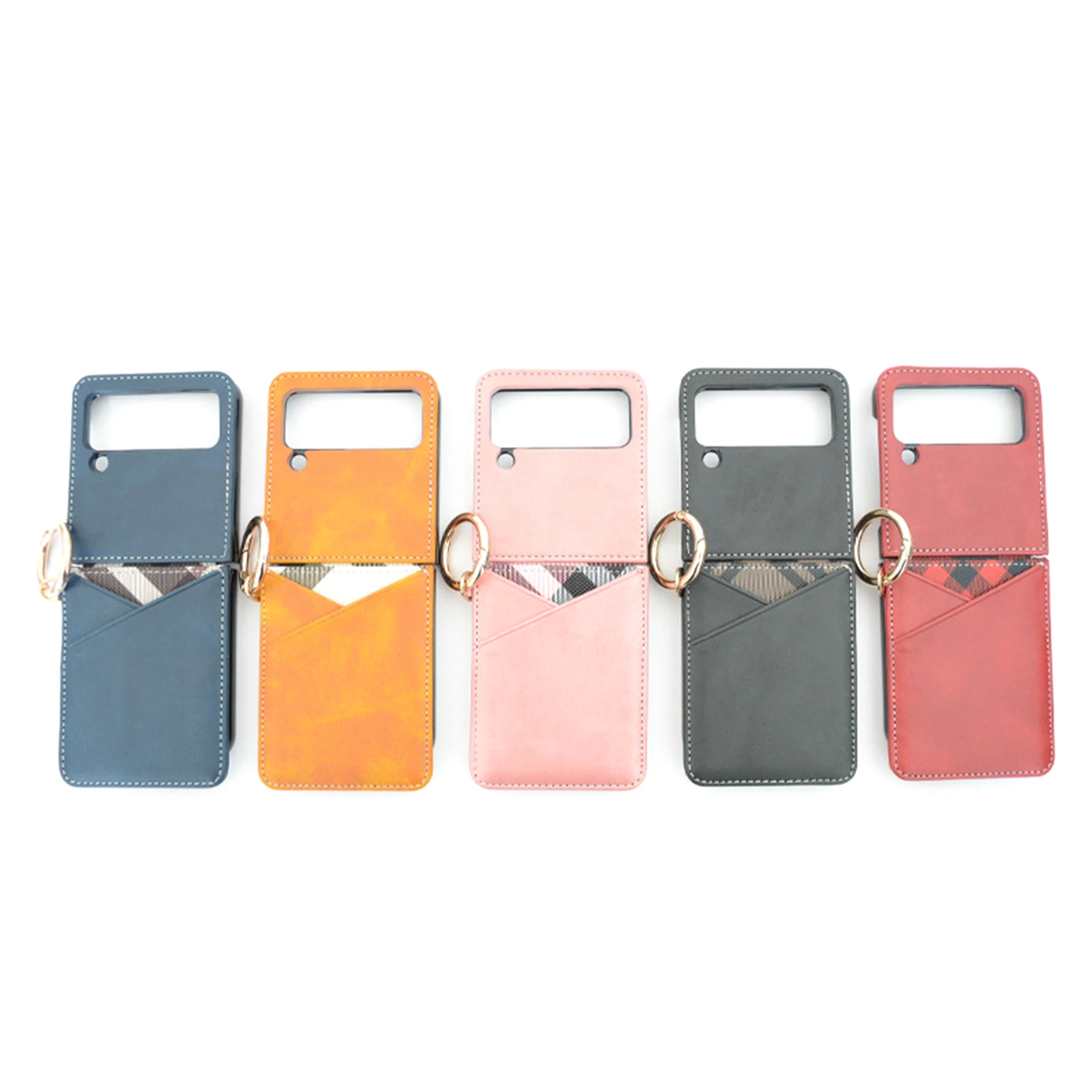 Leather-Folding-Phone-Case-for-Samsung-Galaxy-Z-Flip-3-4-5G-Folding ...