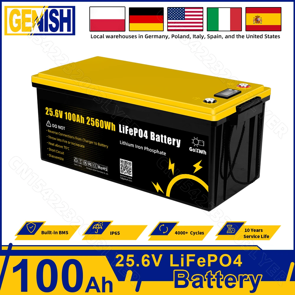 Grade-A-New-100Ah-24V-LiFePO4-Battery-Pack-25-6V-2-56KWh-Lithium-Iron ...